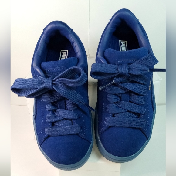 Puma | Shoes | Little Kids Basket Puma Sneakers Size 2c Blue | Poshmark